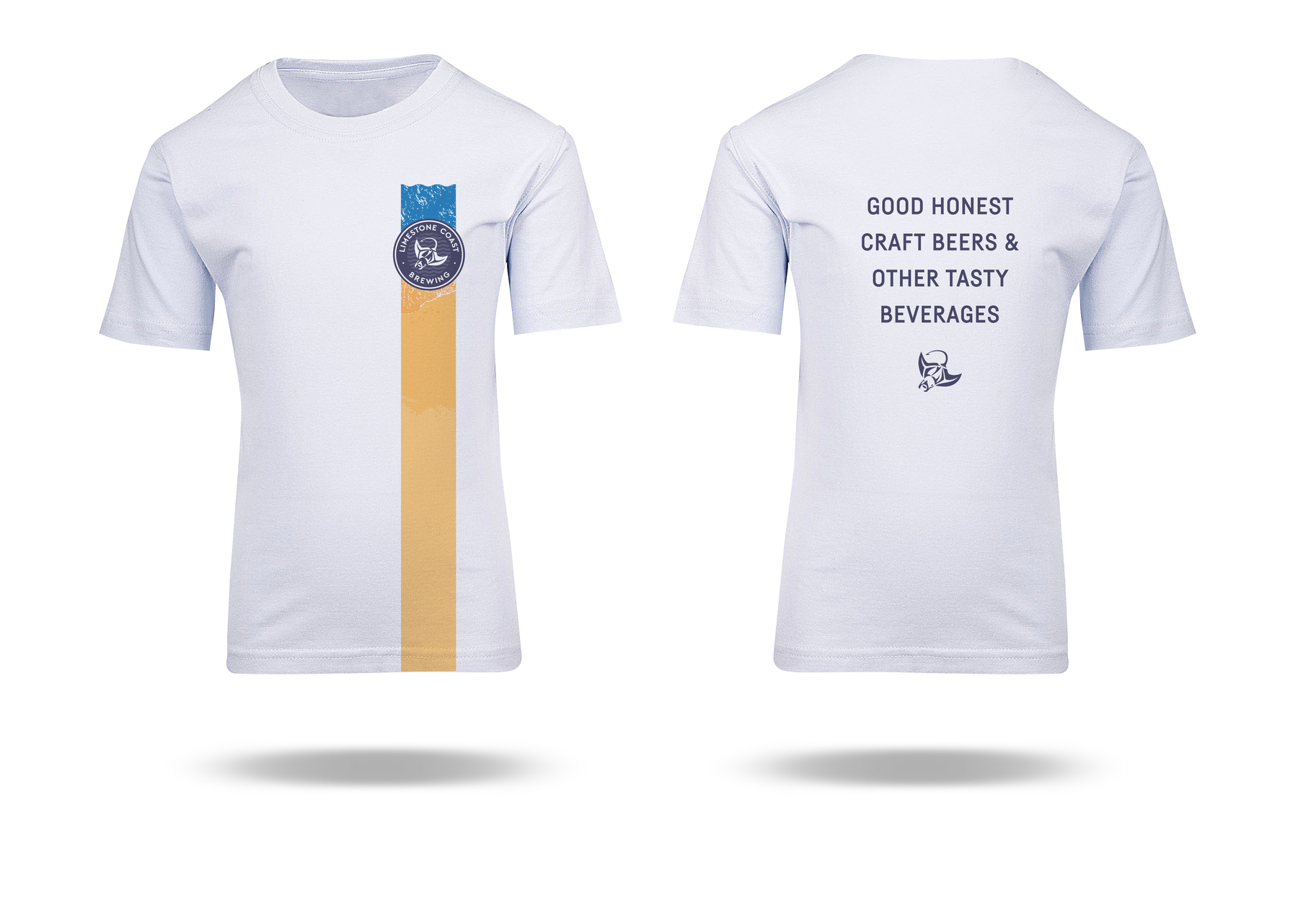 White T-Shirt Strip – Limestone Coast Brewing